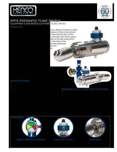 KPFS PNEUMATIC FLOAT SWITCH 02.21 - Kenco