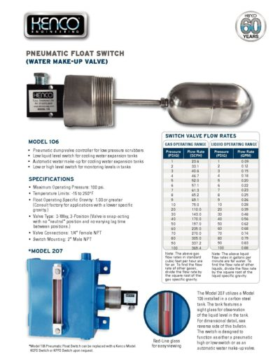PNEUMATIC FLOAT SWITCH 05.18 - Kenco
