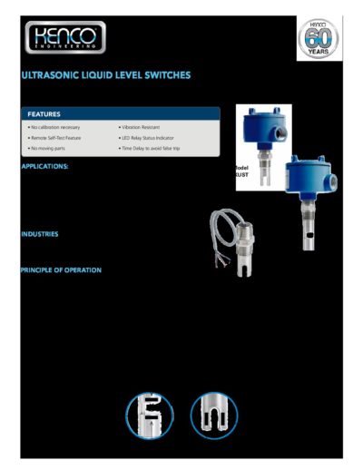 ULTRASONIC POINT LEVEL SWITCH 02.20 - Kenco