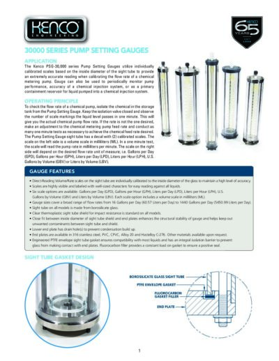 30000 SERIES PUMP SETTING GAUGE - Kenco