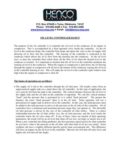 OIL-LEVEL-CONTROLLER-BASICS - Kenco