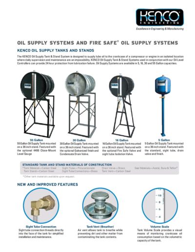 OIL SUPPLY TANKS AND STANDS 12.11 - Kenco