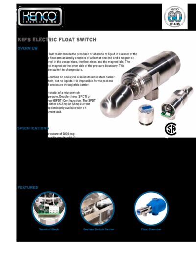 KEFS ELECTRIC FLOAT SWITCH 05.21 - Kenco