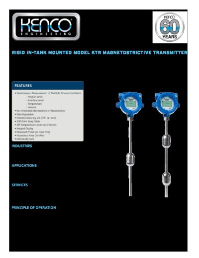 KTR MAGNETOSTRICTIVE TRANSMITTER 11.18 - Kenco